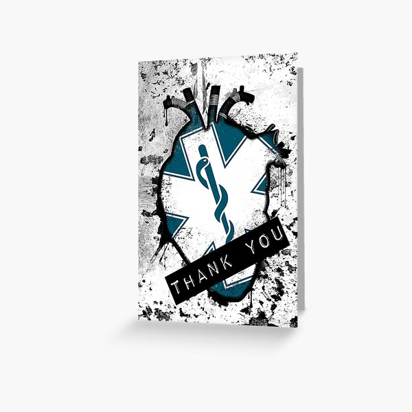 "thank you first responder anatomical heart" Greeting Card for Sale by ...