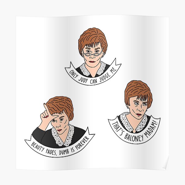 "JUDGE JUDY STICKER SET" Poster by funkythings | Redbubble