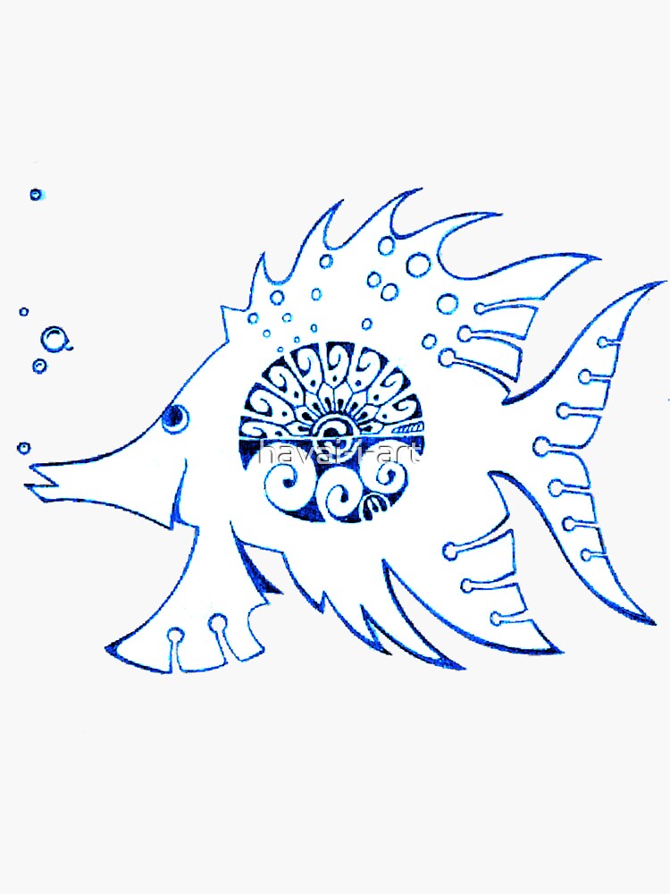 "Polynesia tattoo art fish" Sticker by havai-i-art | Redbubble