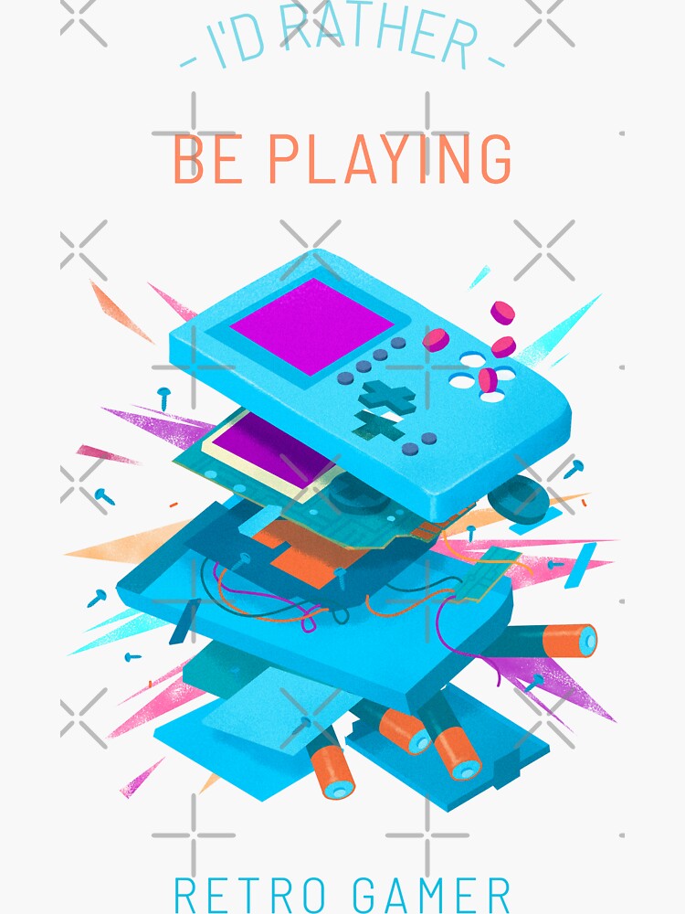 "Retro Gamer" Sticker for Sale by dcrartlab | Redbubble