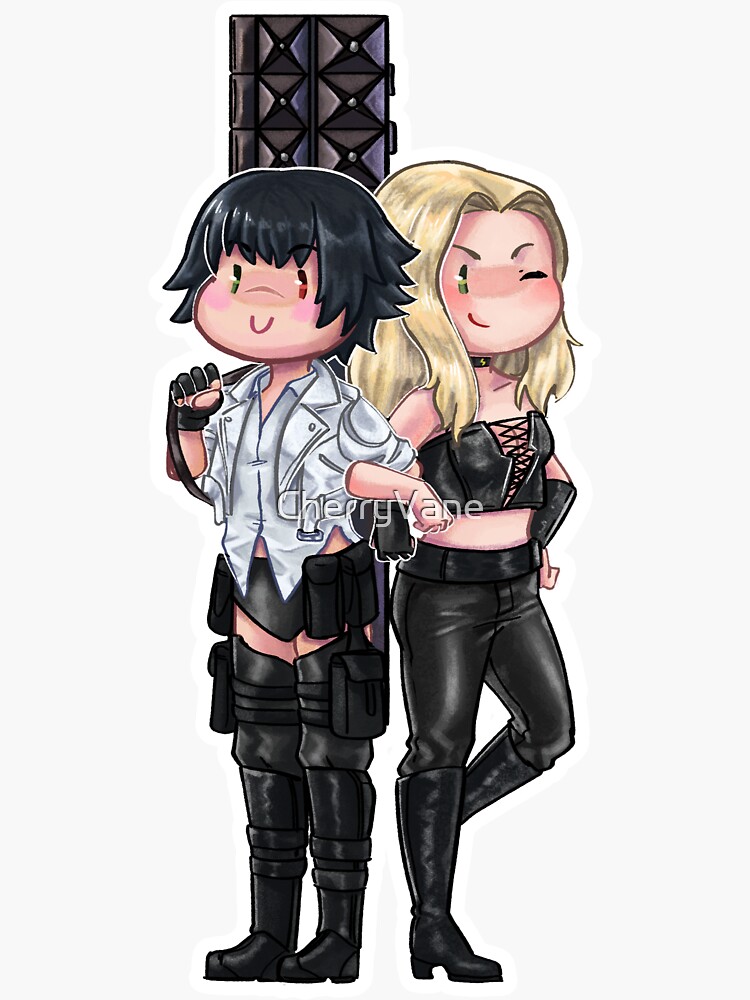 "DMC Chibi Lady and Trish" Sticker for Sale by CherryVane | Redbubble
