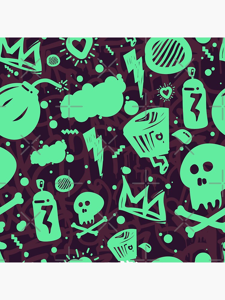 "Nuclear Punk - Green Graffiti Street - Spray Paint Art" Sticker by ...