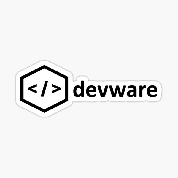"Devware Logo Minimal" Sticker by dev-ware | Redbubble