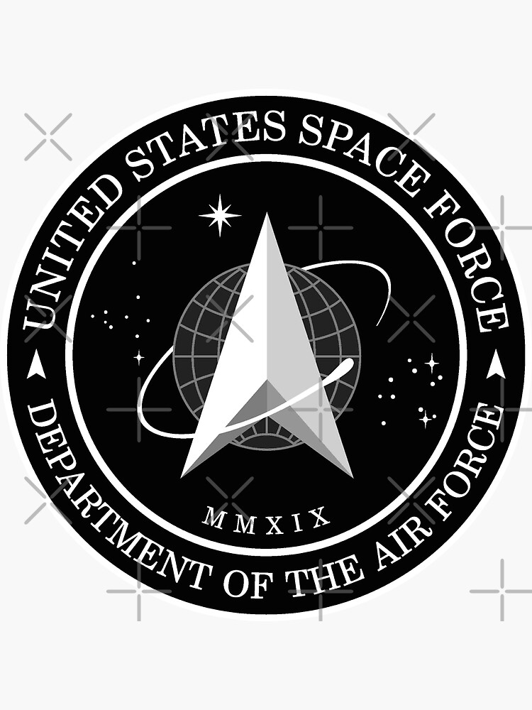 "US Space Force Official Logo - Black and White" Sticker for Sale by ...