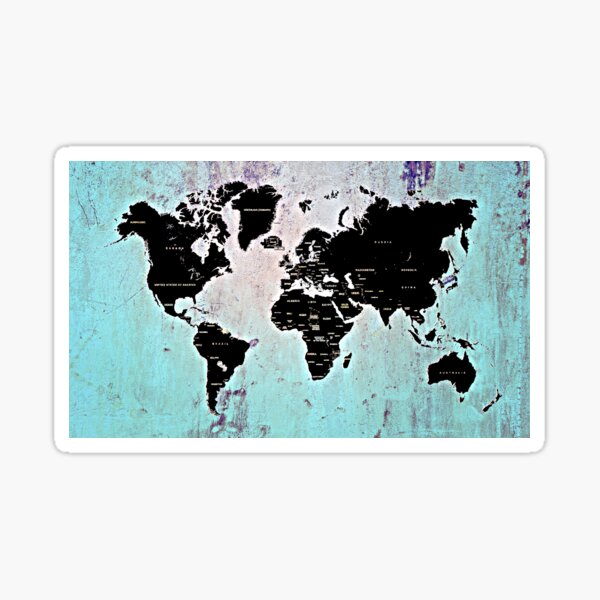 "World map" Sticker for Sale by Picturework | Redbubble