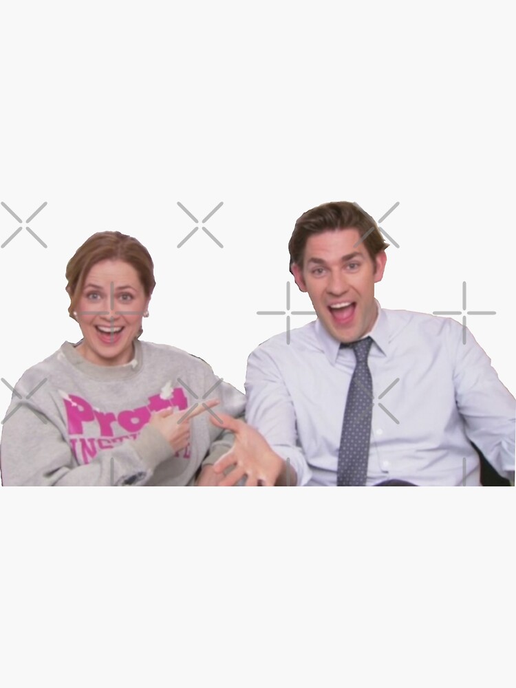 "Jim and Pam" Sticker for Sale by janaeelizabeth | Redbubble