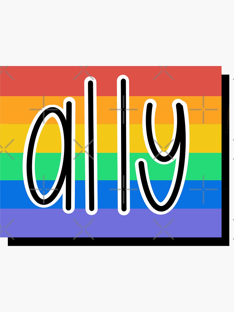"LGBTQ - Ally" Sticker for Sale by Sassiderp | Redbubble
