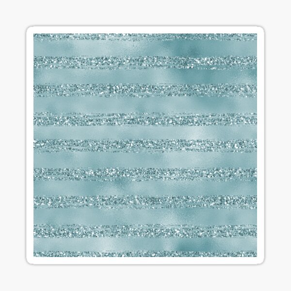 "Blue Aqua Turquoise Glittery Glam Stripes" Sticker for Sale by ...