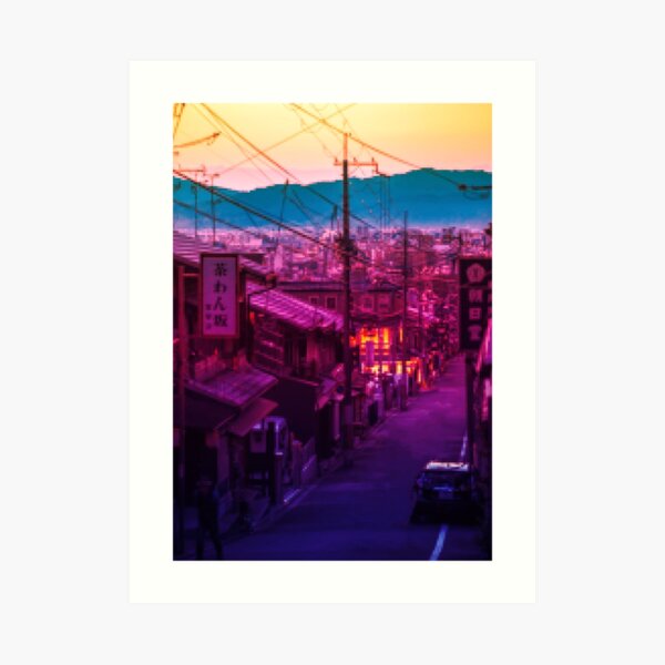 "Japan - Sunset City Aesthetic Pixel Art" Art Print for Sale by ...
