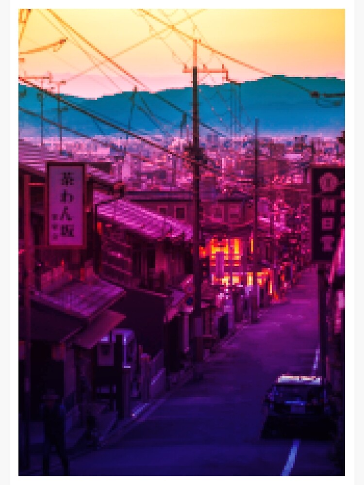 "Japan - Sunset City Aesthetic Pixel Art" Art Print for Sale by ...