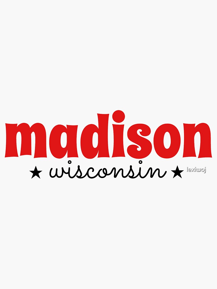 "madison, wisconsin (wisco)" Sticker for Sale by lexiwoj | Redbubble