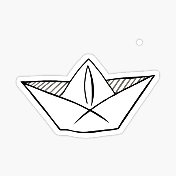 "paper boat doodle" Sticker by OddityArts | Redbubble