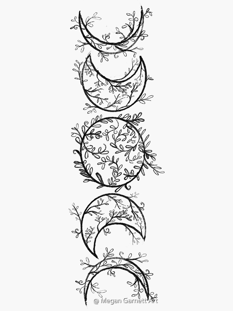 " Branch and Vine Moon Phases (Vertical)" Sticker for Sale by ...