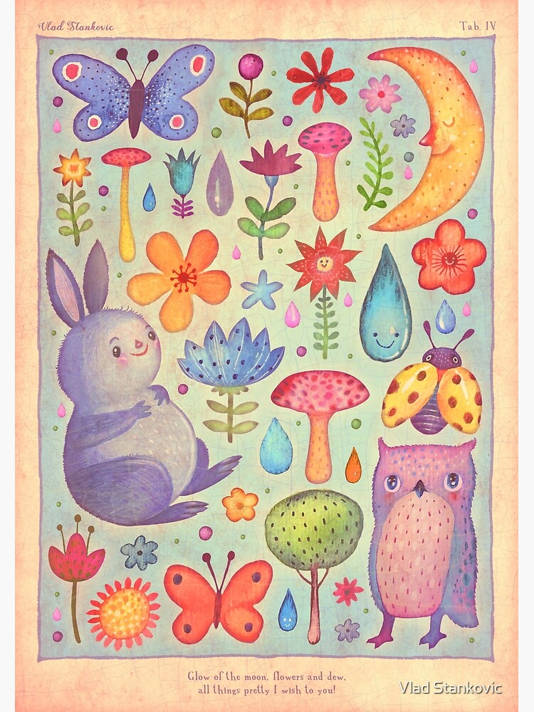 "Moon, flowers and dew" Poster by vladimirsart | Redbubble