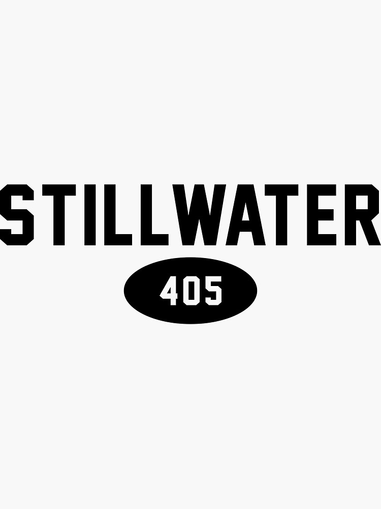 "Stillwater 405 Black" Sticker for Sale by PEK1787 | Redbubble