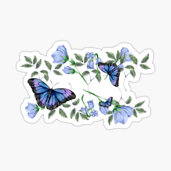 "Violet Butterfly Watercolor" Sticker for Sale by alexvoss | Redbubble
