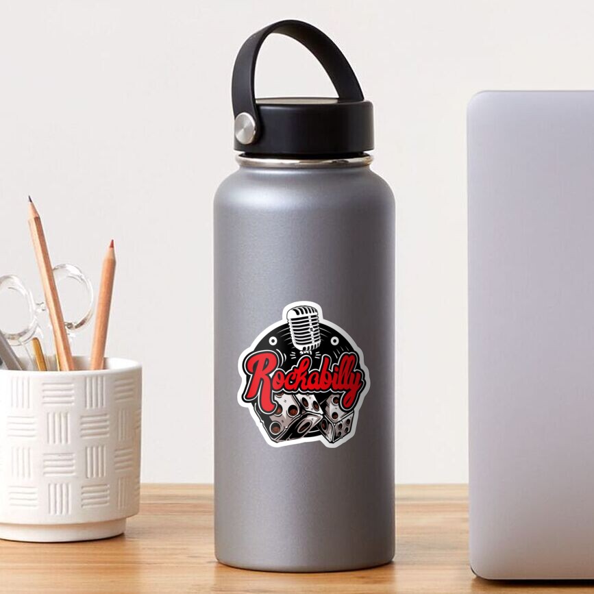 "Rockabilly Rock n Roll Red White and Black Dice Rockers Sticker ...