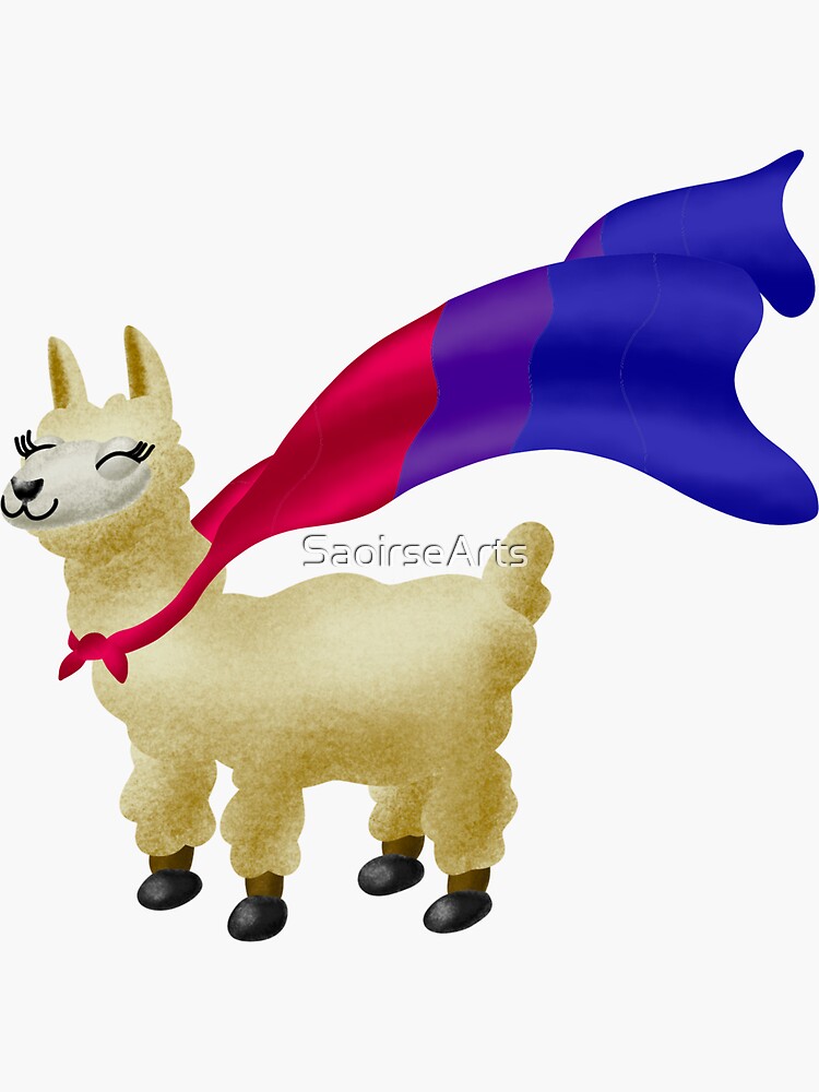 "Pride Llama - Bisexual" Sticker for Sale by SaoirseArts | Redbubble