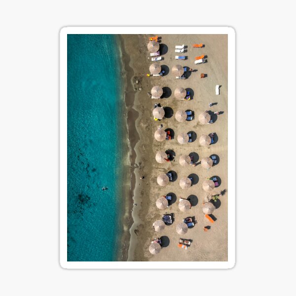 "Summertime at Zygi Beach" Sticker by DRONY | Redbubble