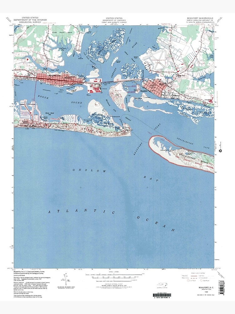 "Historical Map of Beaufort North Carolina" Poster for Sale by ...