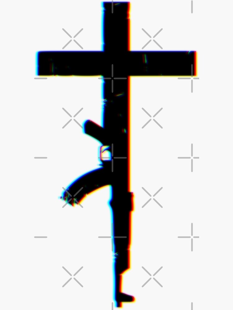 "Machinegun Cross" Sticker by Rawpixel | Redbubble