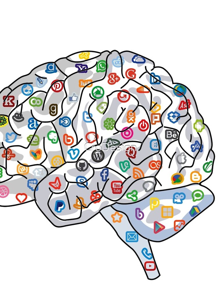"Social Media Human Brain " iPhone Case for Sale by CroDesign | Redbubble