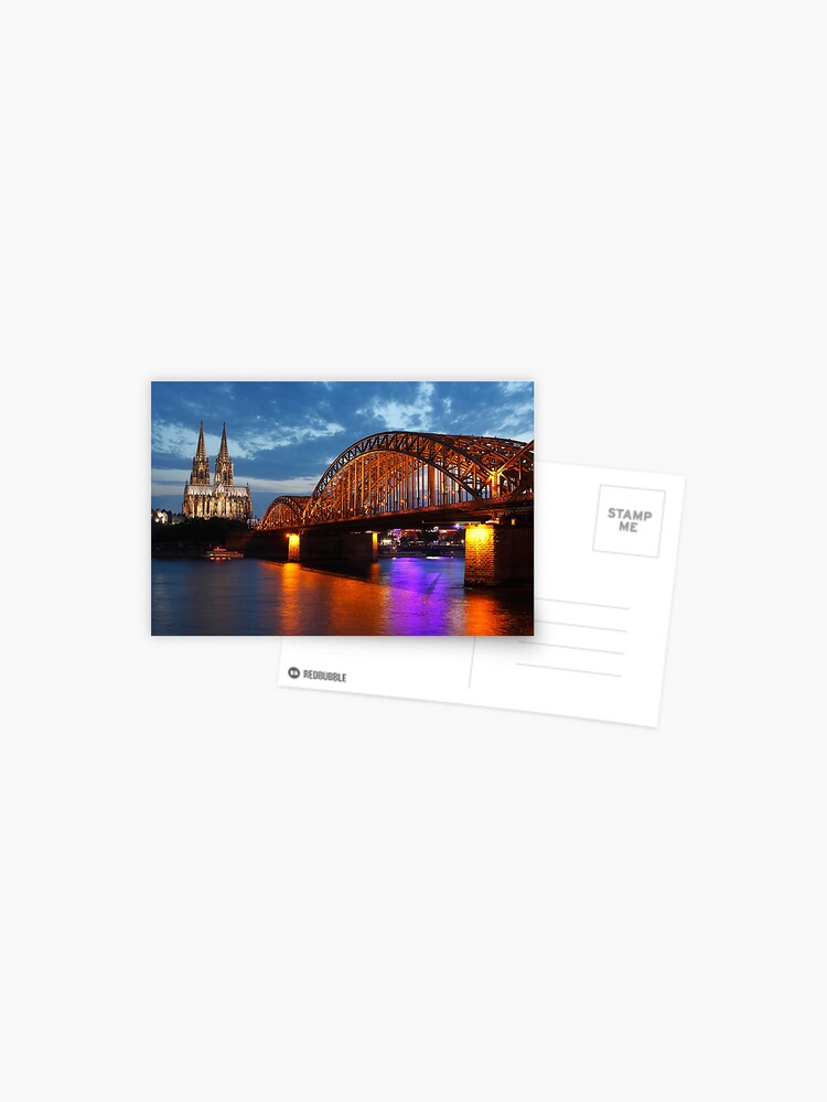 "Cologne Cathedral, Dom, Hohenzollern Bridge, dusk, Cologne, Germany ...