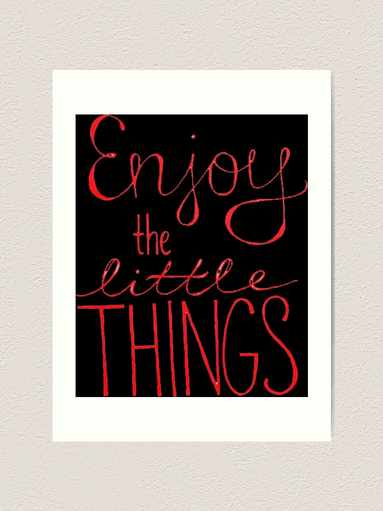 "Title 'enjoy the little things' calligraphy - typography text quotes ...
