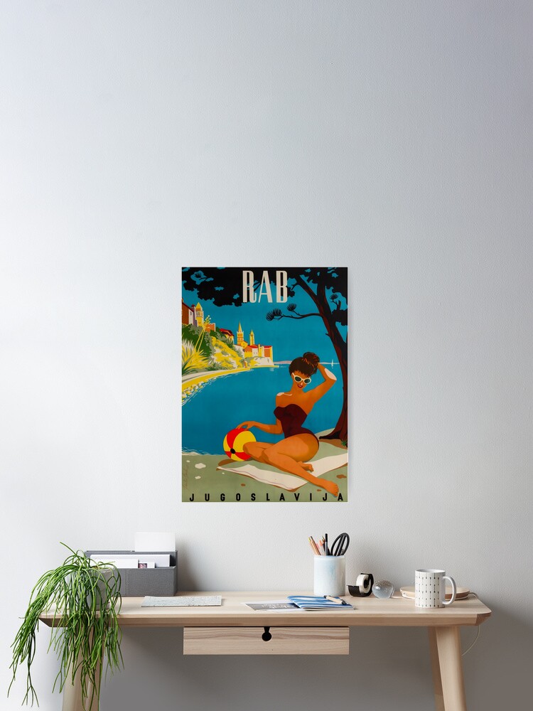 "Rab vintage travel poster" Poster by stickart-marek | Redbubble