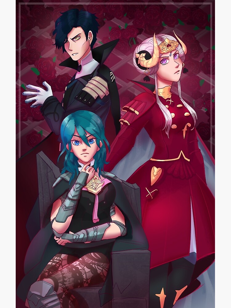 "Fire Emblem Three Houses - Hubert Edelgard, Byleth" Art Print by ...