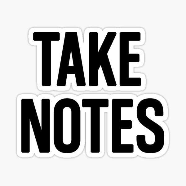"Take Notes" Sticker for Sale by panstudiodesign | Redbubble