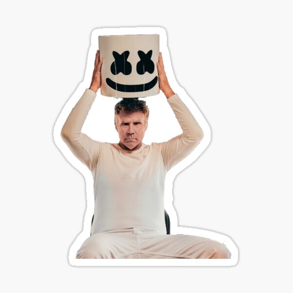 "Will Ferrell is Marshemello" Sticker for Sale by ktudes | Redbubble