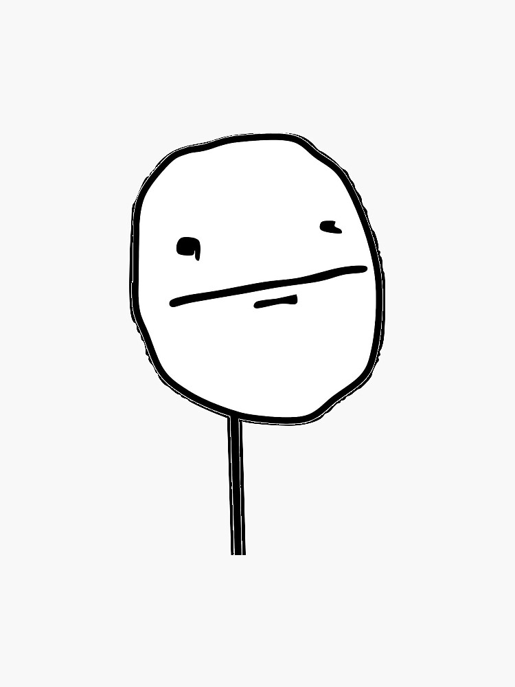 "Poker Face" Sticker for Sale by kr1nn | Redbubble