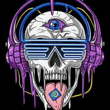 "Psytrance Psychedelic Skull" Sticker for Sale by underheaven | Redbubble