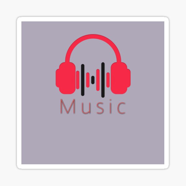"Music logo " Sticker for Sale by Kashif306 | Redbubble