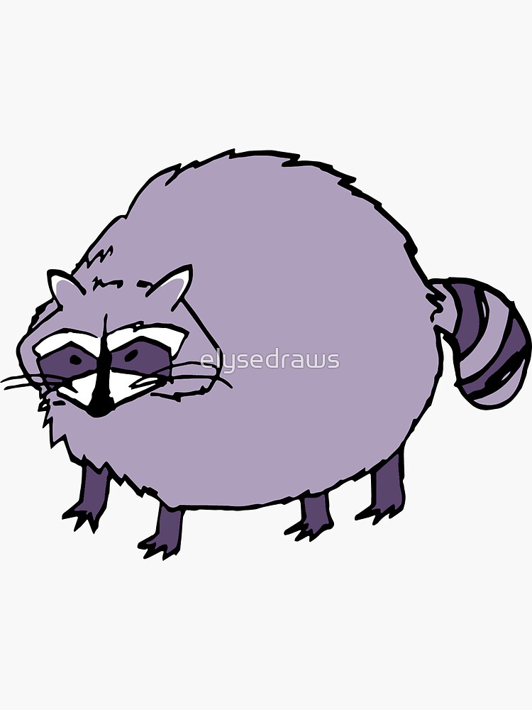 "Fat Raccoon" Sticker for Sale by elysedraws | Redbubble