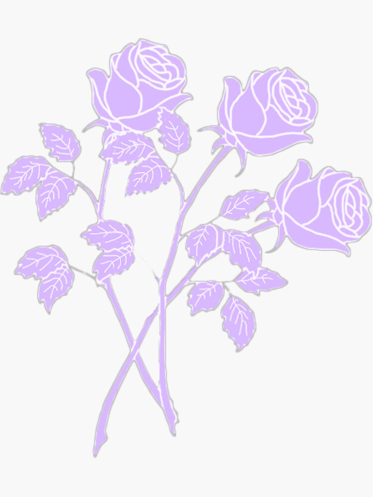 "purple roses" Sticker for Sale by mvsoileau | Redbubble