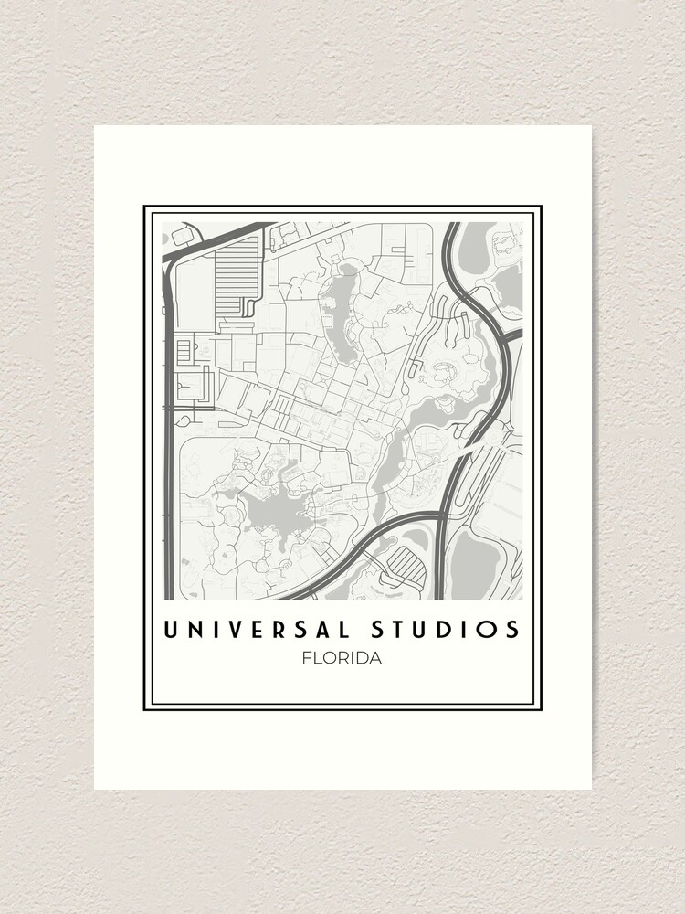 "Minimalistic Universal Studios Florida Map" Art Print for Sale by ...