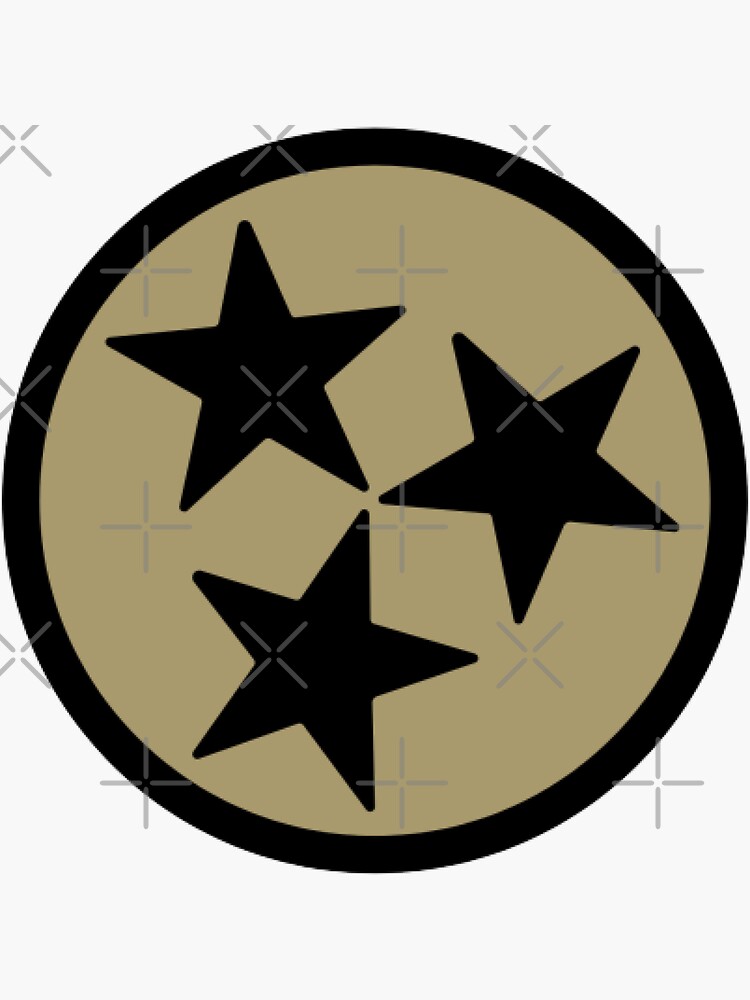"Gold & Black Tri-Star" Sticker by tennessee-carly | Redbubble