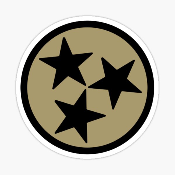 "Gold & Black Tri-Star" Sticker by tennessee-carly | Redbubble