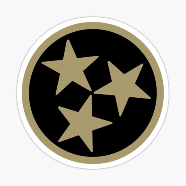 "Black & Gold Tri-Star" Sticker by tennessee-carly | Redbubble
