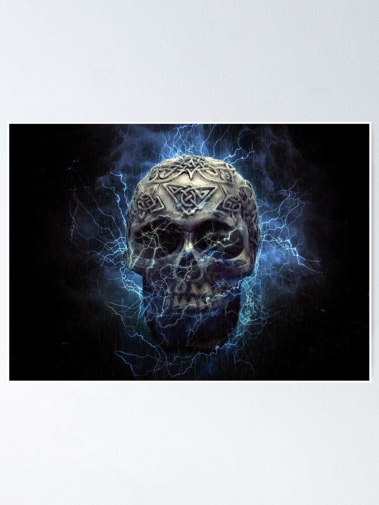 "ELECTRIC SKULL" Poster for Sale by SARGENTOWILLY | Redbubble