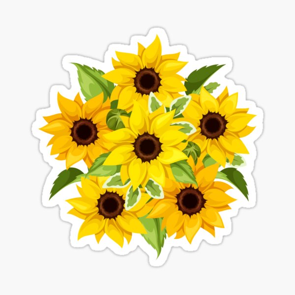 "bunch of sunflowers" Sticker by ramdane88 | Redbubble
