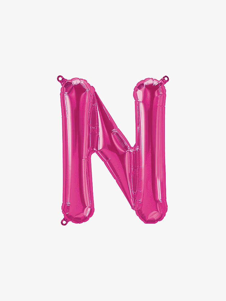 "Pink Balloon Letter "N"" Sticker for Sale by artbykam | Redbubble