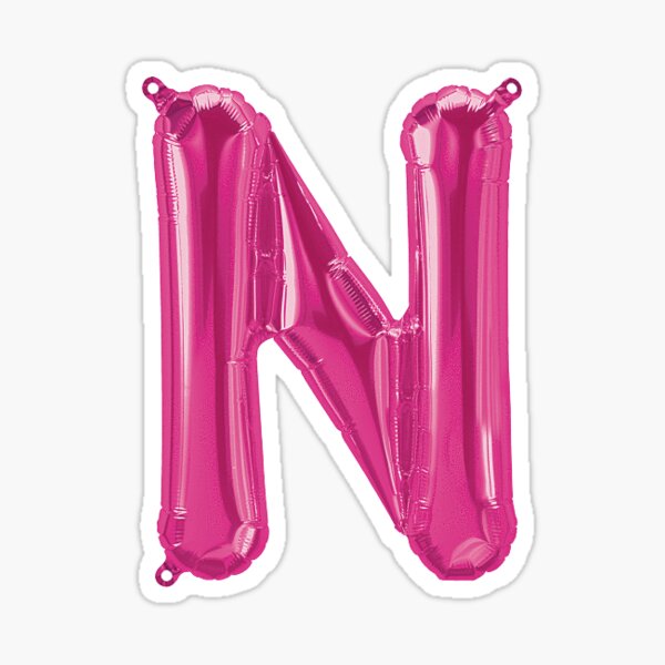 "Pink Balloon Letter "N"" Sticker for Sale by artbykam | Redbubble