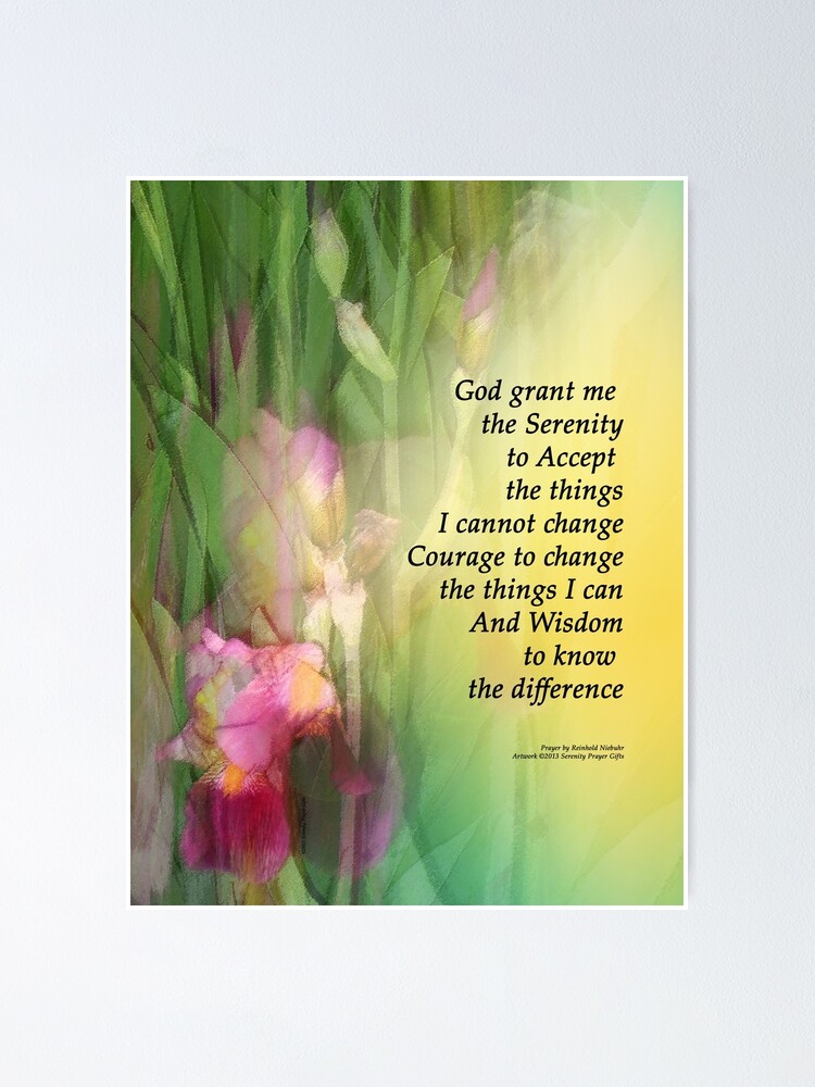 "Serenity Prayer Pink and Red Irises" Poster by serenitygifts | Redbubble