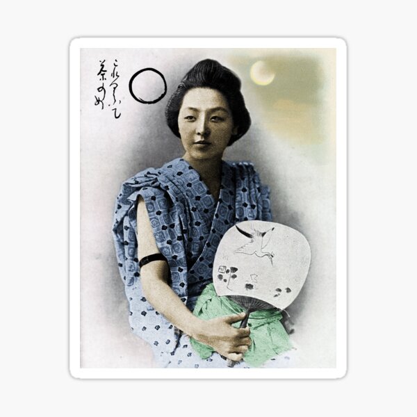 "Japanese woman and moon" Sticker for Sale by tterceira | Redbubble
