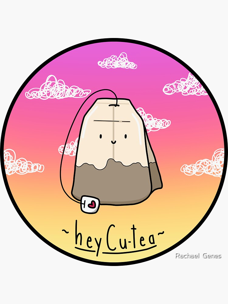 "Hey Cu-tea" Sticker for Sale by rgenes31 | Redbubble
