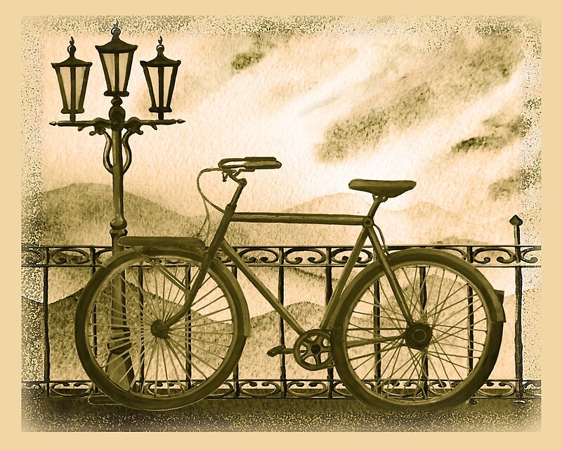 "Retro Bicycle" by Irina Sztukowski | Redbubble