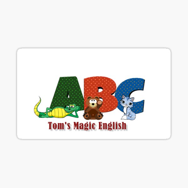 "Tom's Magic English Logo" Sticker by TomInTaiwan | Redbubble